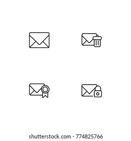 Email Icon White On Isolated White Stock Vector (Royalty Free) 1507470719