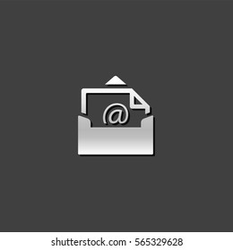 Email Icon Metallic Grey Color Style Stock Vector (Royalty Free ...