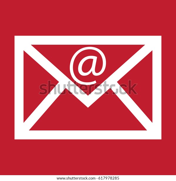 Email Icon On Red Background Stock Vector (Royalty Free) 617978285