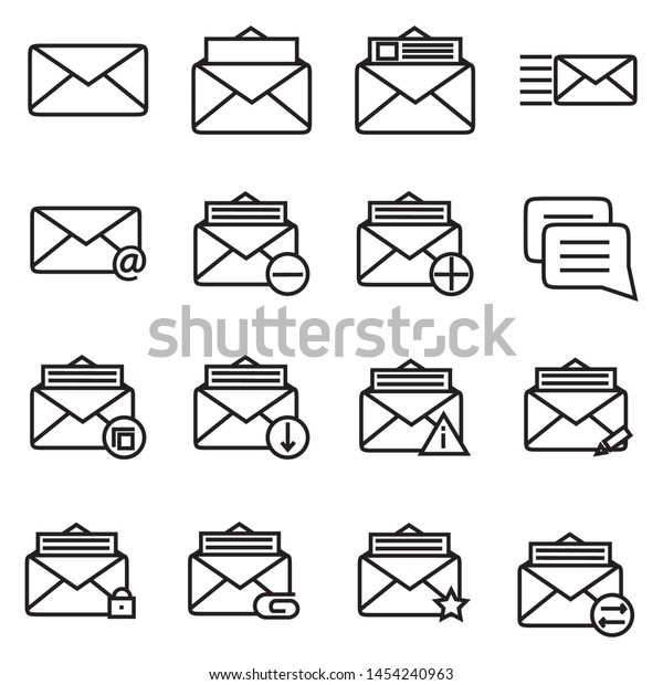 Email Icon Outline Email Background White Stock Vector (Royalty Free ...