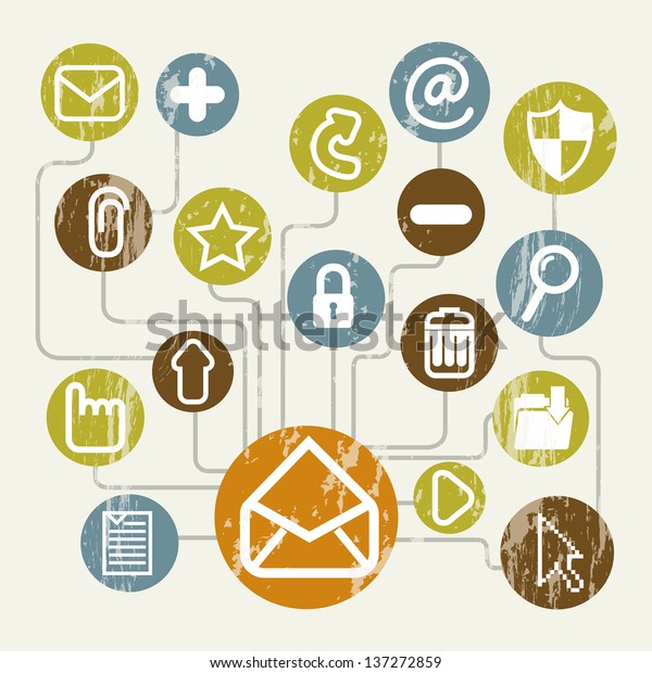 Email Icons Over Beige Background Vector Stock Vector (Royalty Free ...