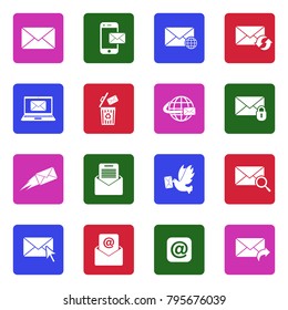 Email Icons White Flat Design Circle Stock Vector (Royalty Free ...