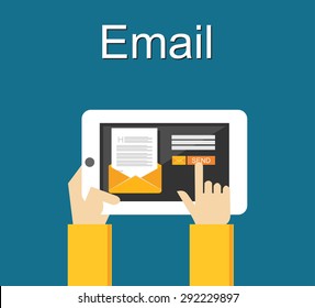 Email Illustration Sending Email Concept Illustration Stock Vector ...