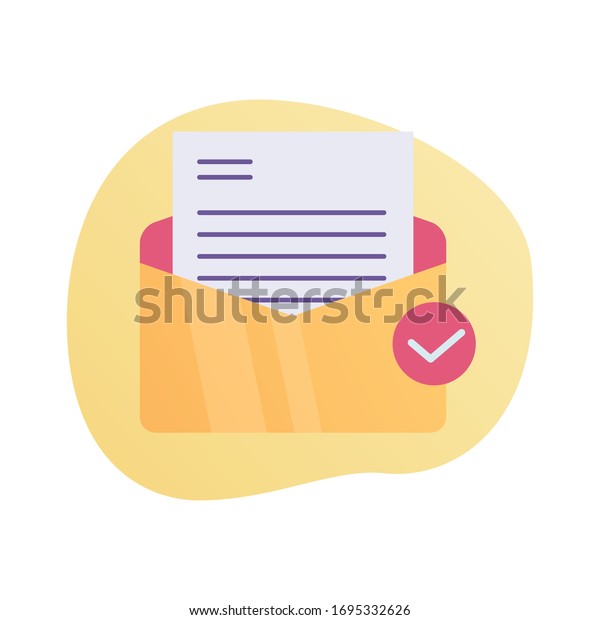 Email Inbox Checklist Icon Modern Color Stock Vector (Royalty Free ...
