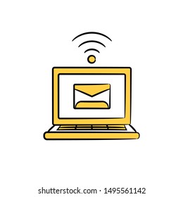 Email Laptop Computer Screen Icon Stock Vector (Royalty Free ...