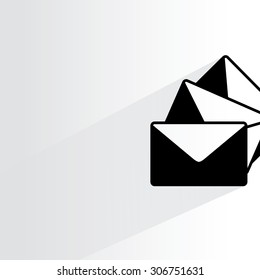 Email Letter On White Background Flat Stock Vector (Royalty Free) 306751631