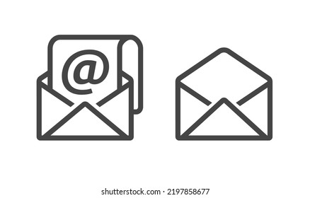 Email Mail Envelope Icon Line Outline Stock Vector (Royalty Free ...