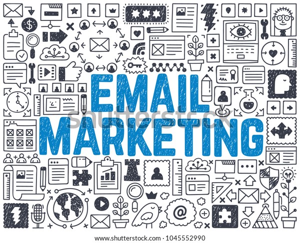 Stock vektor „Email Marketing Hand Drawn Vector Illustration“ (bez ...
