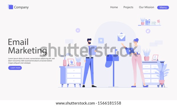Email Marketing Vector Illustration Concept Suitable Stock Vector ...