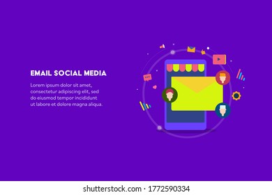Email Message Social Media Digital Marketing Stock Vector (Royalty Free ...