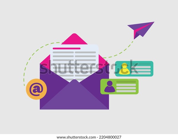 Email Messagingemail Marketing Campaignworking Process New Stock Vector ...