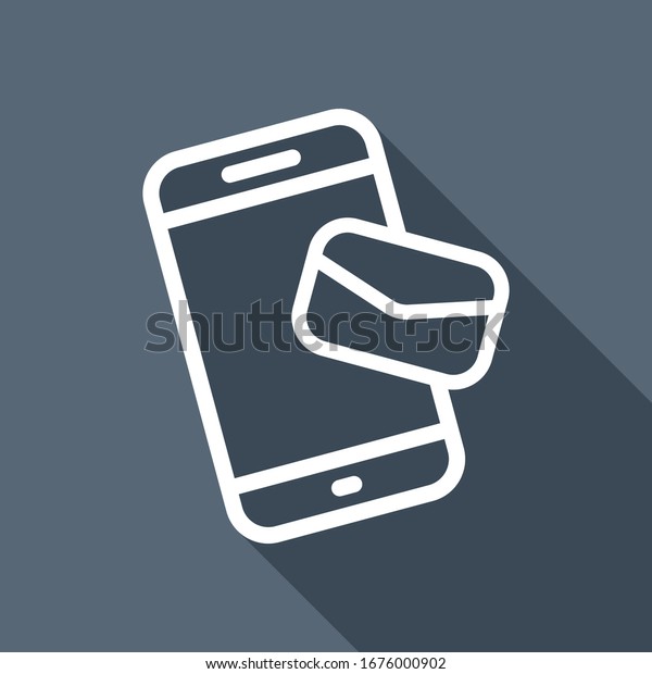 Email Mobile Phone Outline Design White Stock Vector (Royalty Free ...