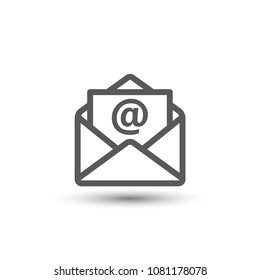 Email Outline Icon Vector Illustration Isolated Stock Vector (Royalty ...