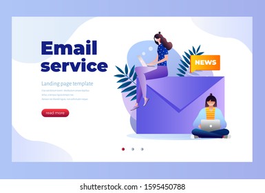 Email Service Isometric Vector Illustration Characters Stock Vector ...