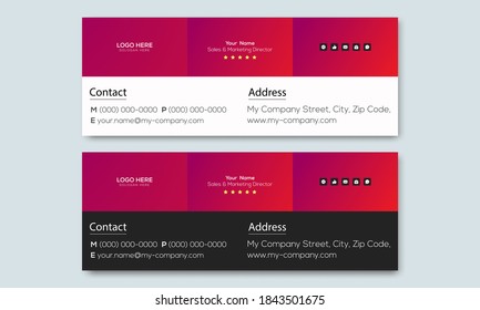 Email Signature Template Design Gradient Style: เวกเตอร์สต็อก (ปลอดค่า ...