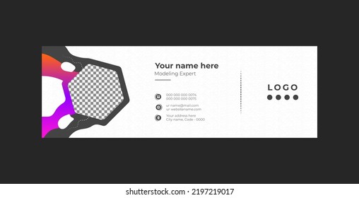 210 Colorful email signatures template vector design. professional ...