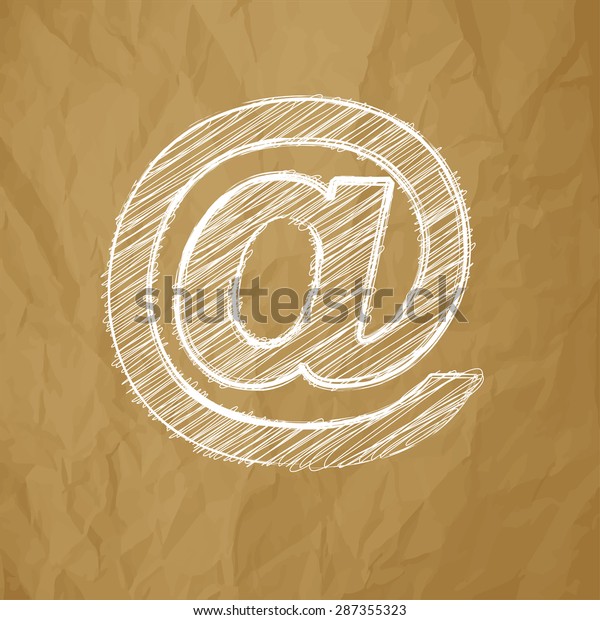 Email Symbol Scribble On Crumpled Paper Stock Vector (Royalty Free ...