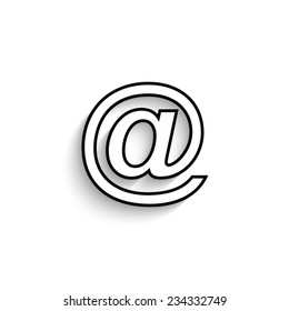 Email Symbol Vector Icon Shadow Stock Vector (Royalty Free) 234332749 ...
