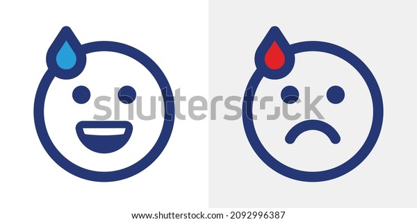 Embarrassed Emoticon Icon Worry Ashamed Emoji Stock Vector (Royalty ...