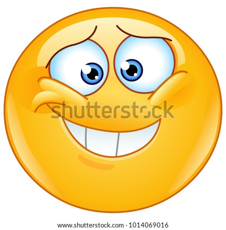 Embarrassed Emoticon Insecure Smile Image vectorielle de stock (libre ...