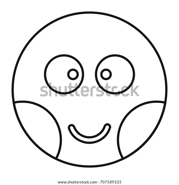 Embarrassed Face Icon Outline Style Vector Stock Vector (Royalty Free ...