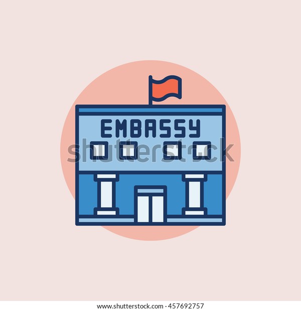 Embassy Flat Icon Vector Colorful Government: vector de stock (libre de ...