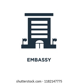 Embassy Icon Black Filled Vector Illustration Stock Vector (Royalty ...
