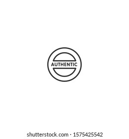 Emblem Authentic Stamp Line Icon Stock Vector (Royalty Free) 1575425542