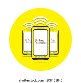 Emblem Connection Service Vector Illustration Stock Vector (Royalty ...