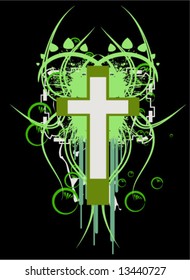 Emblem Green Cross Design Element Stock Vector (Royalty Free) 13440727 ...