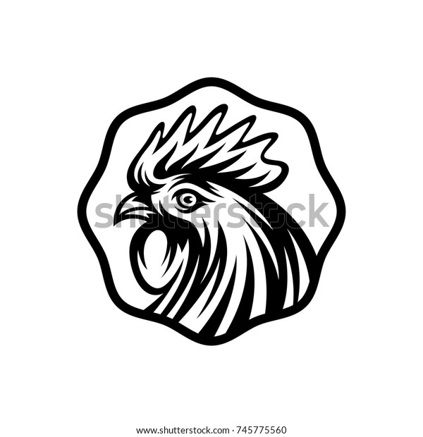 Emblem Head Chicken Logo Template Vector Stock Vector (Royalty Free ...
