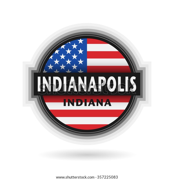 Emblem Label Name Indianapolis Indiana Vector Stock Vector (Royalty ...