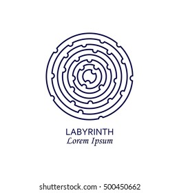 Emblem Logo Labyrinth Isolated On White Stock Vector (Royalty Free ...