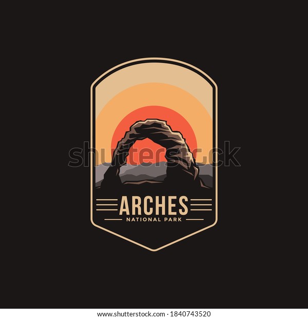 Emblem Patch Logo Illustration Arches National Stock Vector (Royalty ...