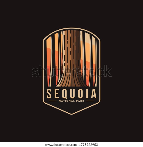 Emblem Patch Logo Illustration Sequoia National Stock Vector (Royalty ...