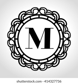 Letter M Crest Logo Design Template Stock Vector (Royalty Free ...