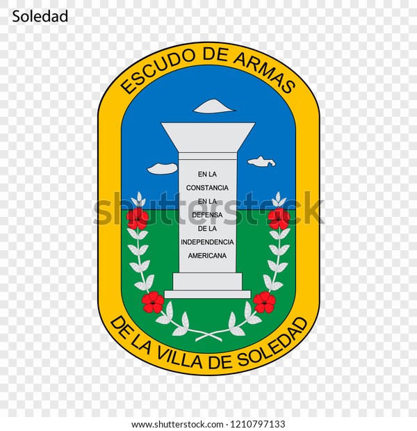 Emblem Soledad City Colombia Vector Illustration Stock Vector (Royalty ...