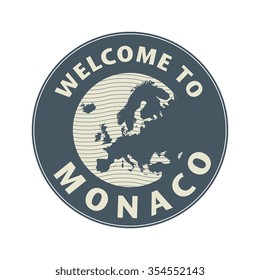 Emblem Stamp Text Welcome Monaco Vector Stock Vector (Royalty Free ...