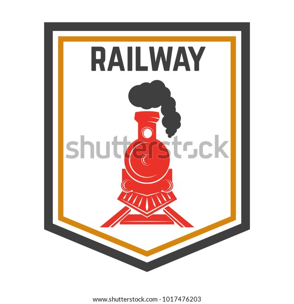 Emblem Template Retro Train Rail Road Stock Vector (Royalty Free ...