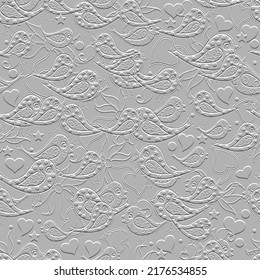 Emboss Doodle Hand Drawn Birds Love Stock Vector (Royalty Free ...