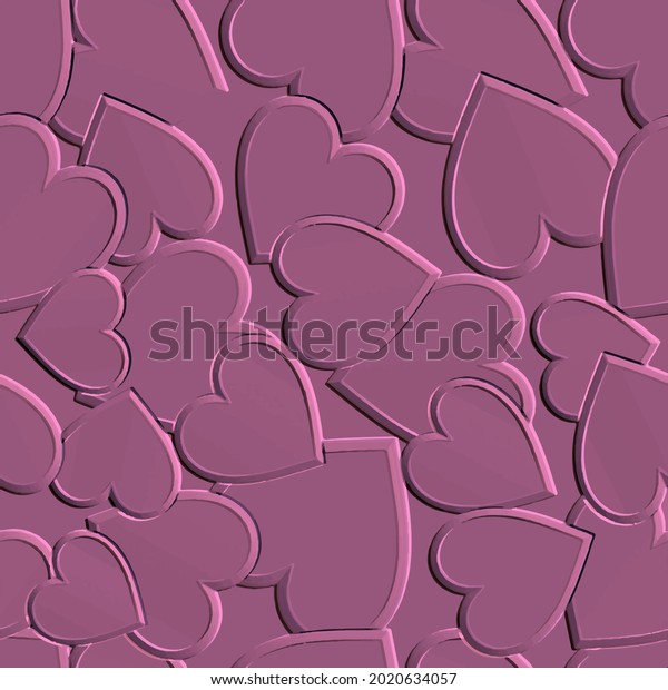 Embossed 3d Love Hearts Seamless Pattern Stock Vector (Royalty Free ...