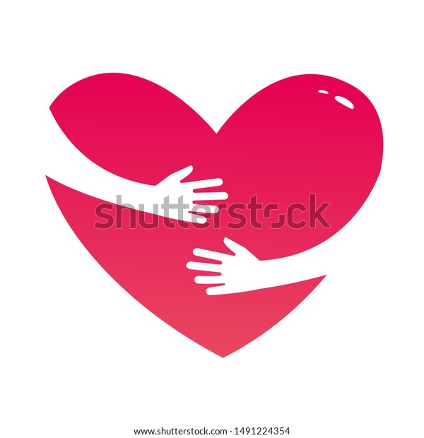 Embrace Heart Shape Logo Design Template Stock Vector (Royalty Free ...
