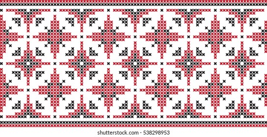 Embroidered Crossstitch Pattern Tape Stock Vector (Royalty Free ...
