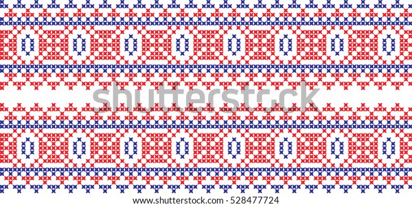 Embroidered Crossstitch Pattern Ukrainian Nation Stock Vector (Royalty ...