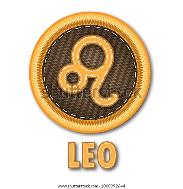 Embroidered Patch Work Leo Zodiac Sign Stock Vector (Royalty Free ...