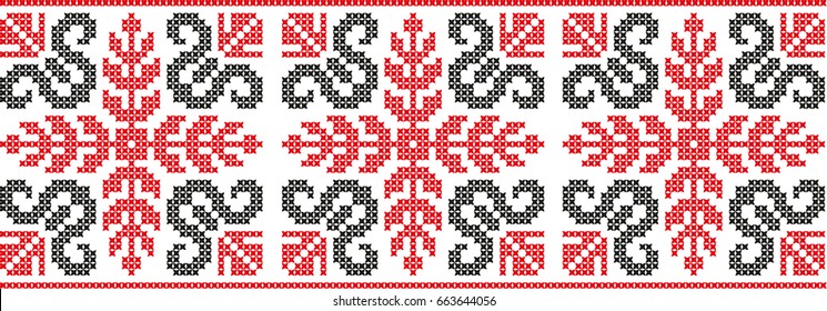 Embroidered Pattern On Transparent Background Stock Vector (Royalty ...