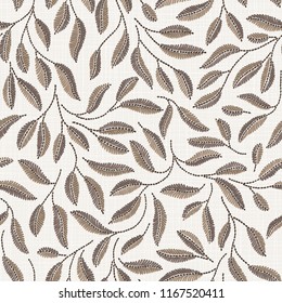 Embroidery Floral Seamless Pattern On Linen Stock Vector (Royalty Free ...