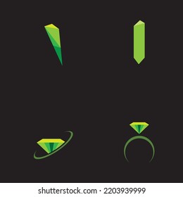 Emerald Diamond Logo Set Vector Icon Stock Vector (Royalty Free ...