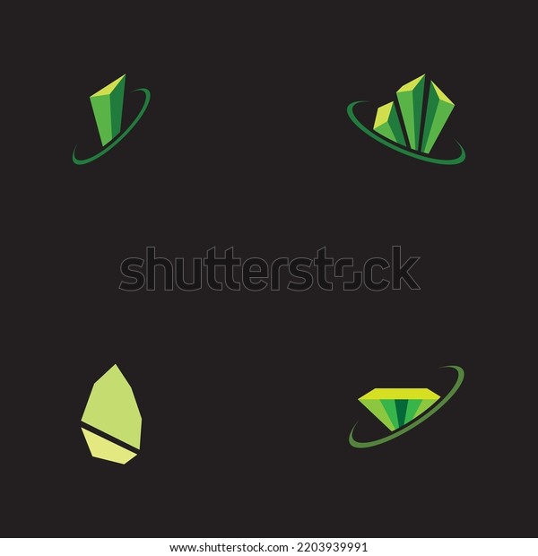 Emerald Diamond Logo Set Vector Icon Stock Vector (Royalty Free ...