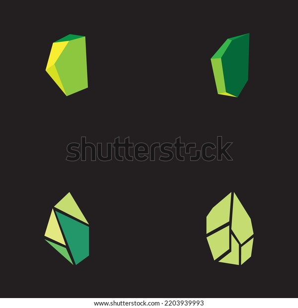Emerald Diamond Logo Set Vector Icon Stock Vector (Royalty Free ...